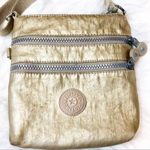 Kipling | Bags | 325 Kipling Metallic Gold Crossbody Bag | Poshmark